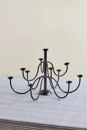 GOHAR WORLD Wrought Iron Egg Chandelier - Black