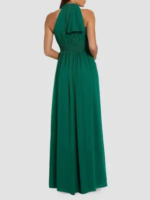 Mac Duggal Sleeveless Chiffon Gown - Deep Emerald