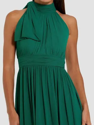 Mac Duggal Sleeveless Chiffon Gown - Deep Emerald