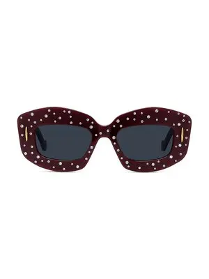 Loewe Anagram Starry Night 49mm Rectangular Sunglasses Opaline Rust Smoke