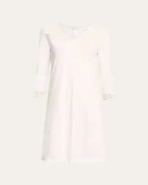 Hanro Mots Lace-trim Cotton Nightgown - White