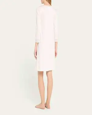 Hanro Mots Lace-trim Cotton Nightgown - White