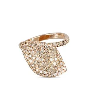 Pasquale Bruni 18k Diamond Leaf Ring - Rose Gold