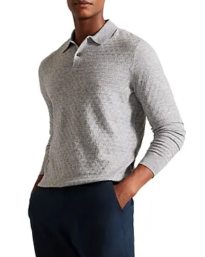 Ted Baker London Morar Knit Polo Gray Marl