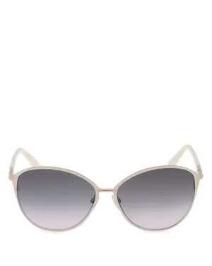 TOM FORD Round Sunglasses, 59mm - Ivory/gray Gradient