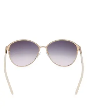 TOM FORD Round Sunglasses, 59mm - Ivory/gray Gradient