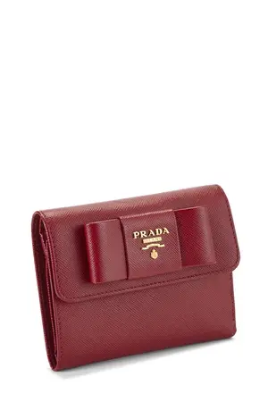 Prada Saffiano Bow Compact Wallet