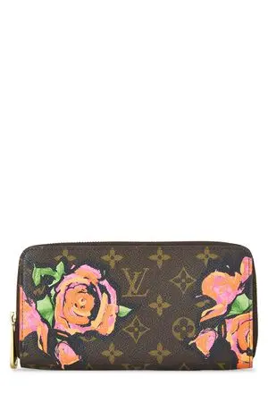 LOUIS VUITTON Stephen Sprouse X Monogram Roses Zippy Wallet - Brown