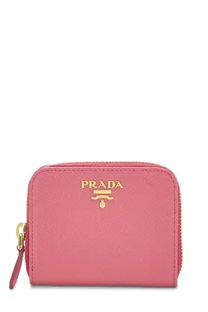 Prada Saffiano Zip Around Coin Purse - Pink