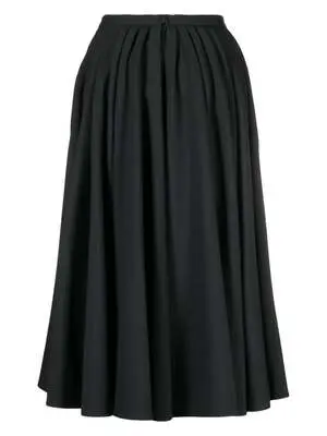 QUIRA Pleated Virgin Wool Skirt