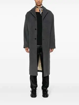 Séfr Notched-lapels Single-breasted Coat - Grey