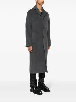 Séfr Notched-lapels Single-breasted Coat - Grey