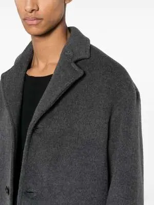 Séfr Notched-lapels Single-breasted Coat - Grey