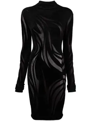 MUGLER Sheer Chenille Minidress