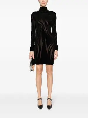 MUGLER Sheer Chenille Minidress