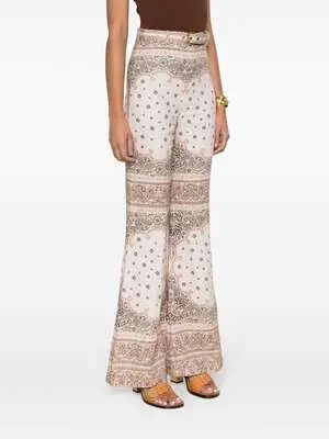 Zimmermann Bandana-print Linen Trousers