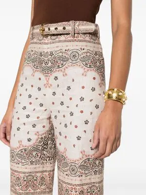 Zimmermann Bandana-print Linen Trousers
