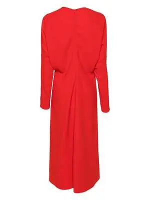 Victoria Beckham Draped Cady Midi Dress - Red