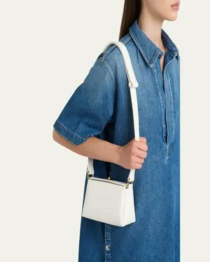 Plan C Mini Leather Shoulder Bag - White