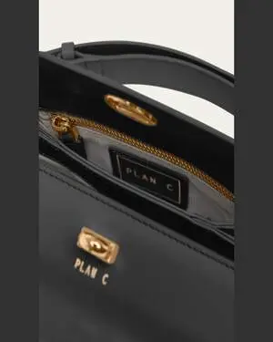 Plan C Mini Leather Shoulder Bag - White