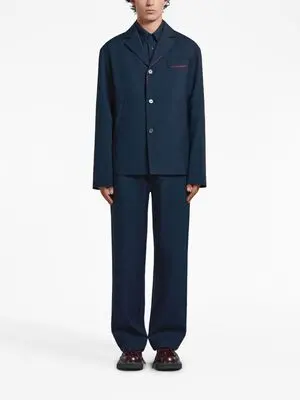 Marni Contrast-stitch Wool Blazer