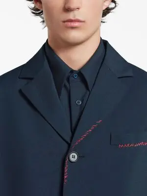 Marni Contrast-stitch Wool Blazer