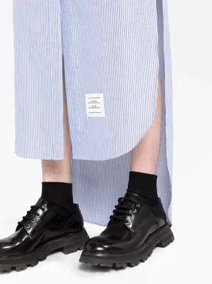 Thom Browne Logo-patch Striped Maxi Shirtdress