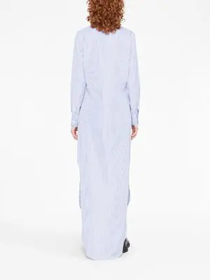Thom Browne Logo-patch Striped Maxi Shirtdress