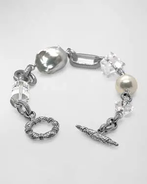 Stephen Dweck Quartz And Pearl Bracelet - White