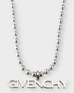 Givenchy Givenchy Logo Ball Chain Necklace - 040 Silvery