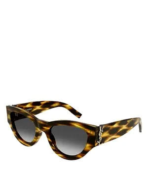 Saint Laurent Monogram Cat Eye Sunglasses, 53mm - Havana/gray Gradient
