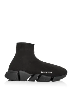 Balenciaga Speed 2.0 Knit High-top Sneakers - Noir