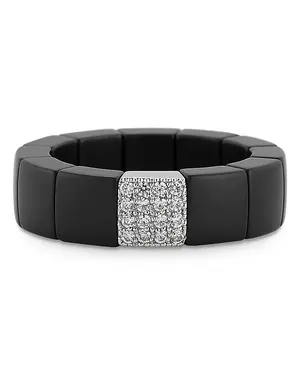 Roberto Demeglio 18k White Gold, Ceramic And Diamond Ring - Black/white