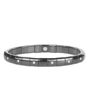 Roberto Demeglio 18k White Gold, Ceramic And Diamond Stretch Bracelet - Black