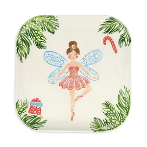 VIETRI Nutcrackers Sugar Plum Fairy Square Platter - Multi