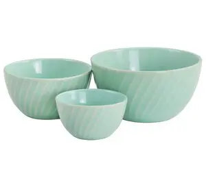 MARTHA STEWART 3 Piece Stoneware Mini Bowl Set N Mint - One-color