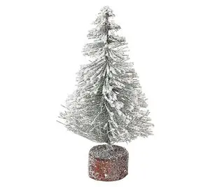 VICKERMAN 9' Unlit Flocked Village Artificial C Hristmas Tree - One-color