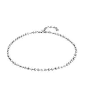 UNODE50 Sterling Plated Pulse Bead Necklace - Silver