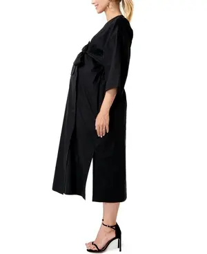 ACCOUCHEE Amaterasu Tie Belt Wrap Midi Dress