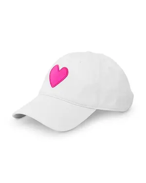 KERRI ROSENTHAL Heart Baseball Cap - White/neon Pink