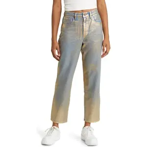 CIRCUS NY BY SAM EDELMAN Metallic High-waist Straight-leg Jeans