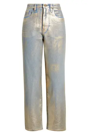 CIRCUS NY BY SAM EDELMAN Metallic High-waist Straight-leg Jeans