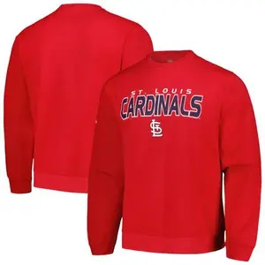 STITCHES St. Louis Cardinals Pullover Sweatshirt - Red