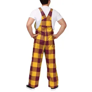 FOCO Washington Commanders Big Logo Plaid Overalls