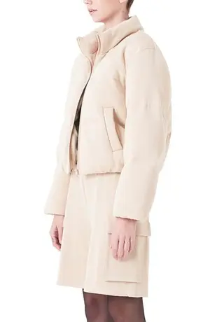GREY LAB Knit Puffer Jacket - Nude
