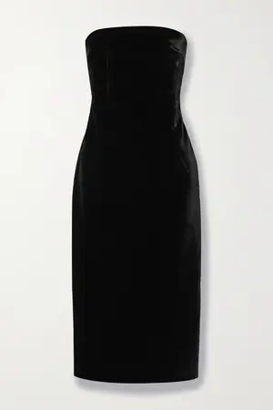 Wardrobe.NYC Strapless Velvet Midi Dress