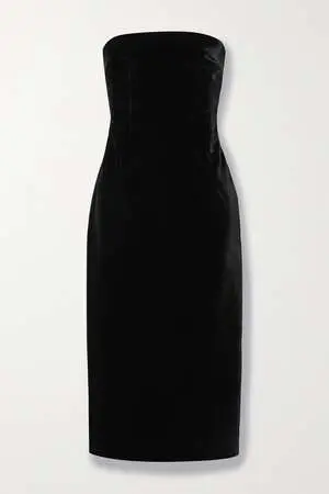Wardrobe.NYC Strapless Velvet Midi Dress