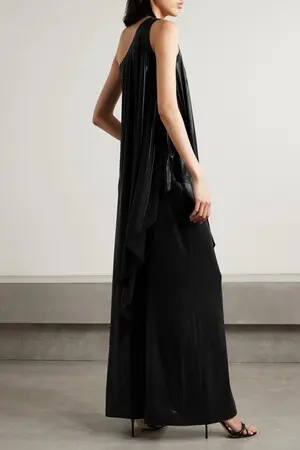 Norma Kamali One-shoulder Lamé Tunic