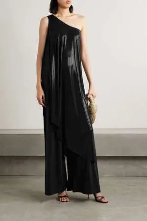 Norma Kamali One-shoulder Lamé Tunic