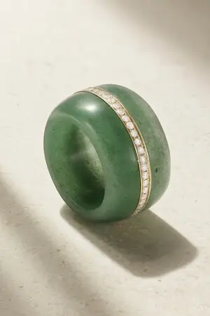 BY PARIAH Pebble Aventurine And Diamond Ring - Green